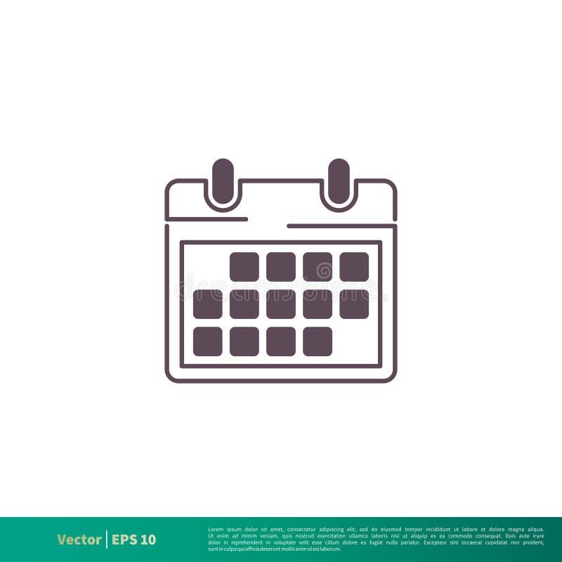 Calendar, Schedule Icon Vector Logo Template Illustration Design ...