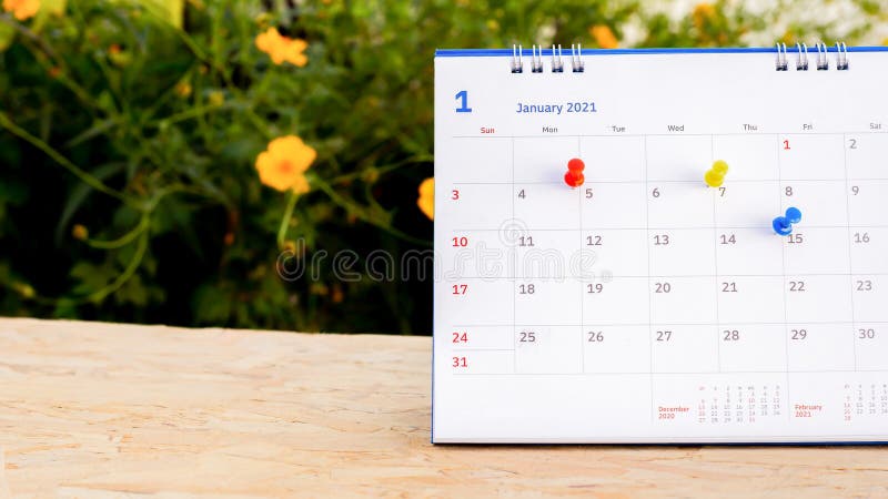 The Date on the Calendar Indicates the New Beginning of the Year Stock ...