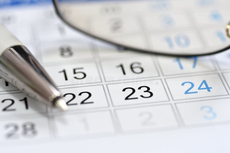 Calendar Scheduler in the Workplace Manager Stock Image - Image of ...