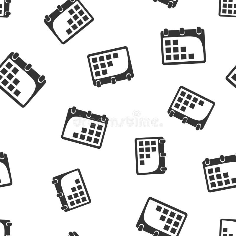 Calendar Seamless Pattern Background Icon. Flat Vector Illustration ...