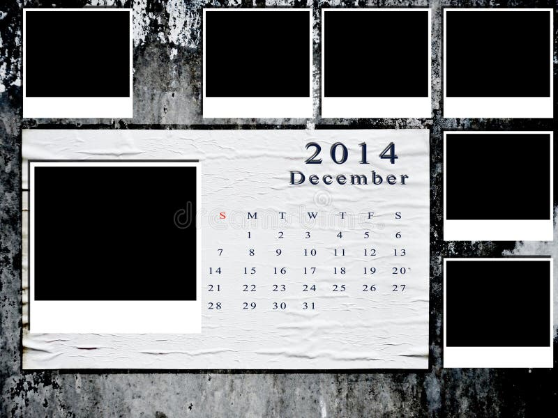 Calendar 2014 Set with Photo Frame Stock Illustration - Illustration of ...