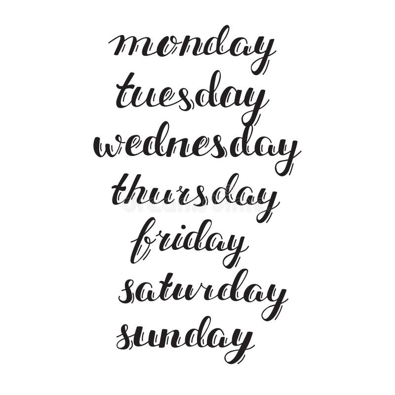 Calendar Set. Set of Days of Week. Stock Vector - Illustration of ...