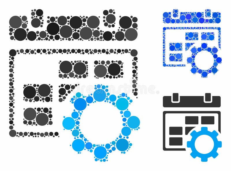 Calendar Settings Gear Composition Icon of Circles Stock Vector ...