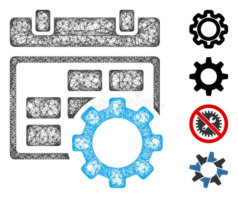Calendar Settings Gear Web Vector Mesh Illustration Stock Illustration ...
