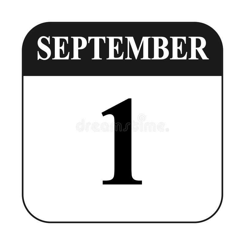 Sheet of a Calendar with the Date 1 September Stock Vector ...