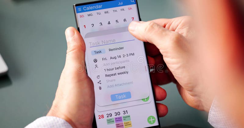 Calendar Sheet and Reminder on Phone Stock Image - Image of data, sheet ...