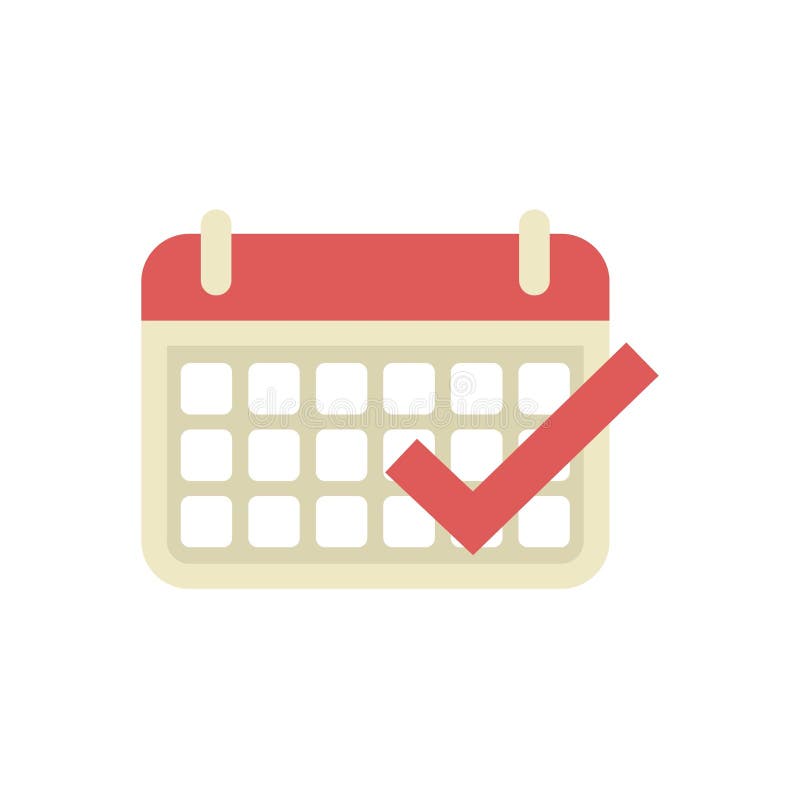 Calendar Showing Current Date with Check Mark Making Appointment Stock ...