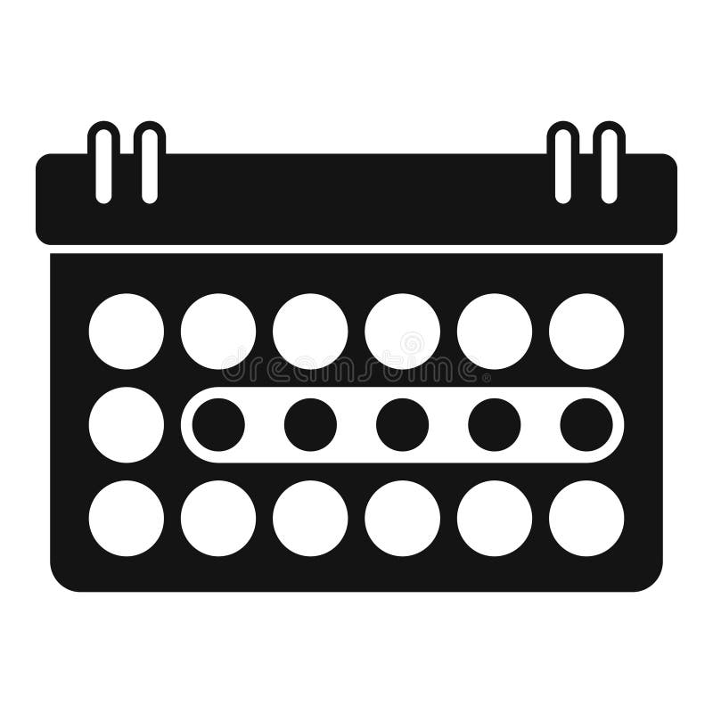 Calendar Showing Menstrual Cycle with Marked Days Icon Stock Vector ...