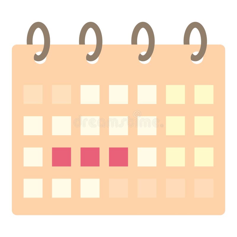 Calendar Showing Menstrual Cycle with Period Days Marked Stock Vector ...