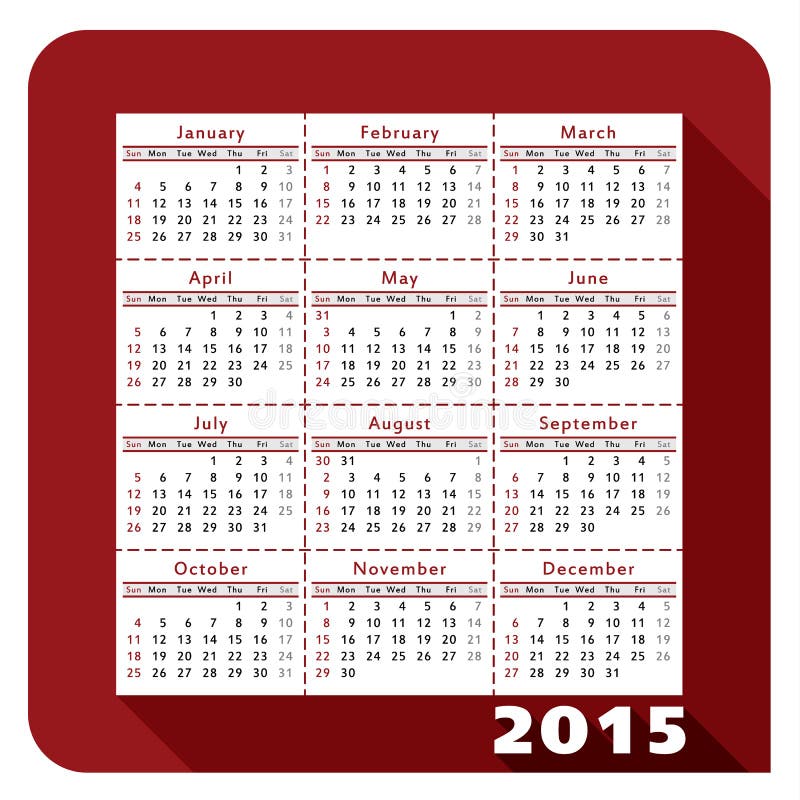 Calendar 2015_1 stock vector. Illustration of office - 43708380