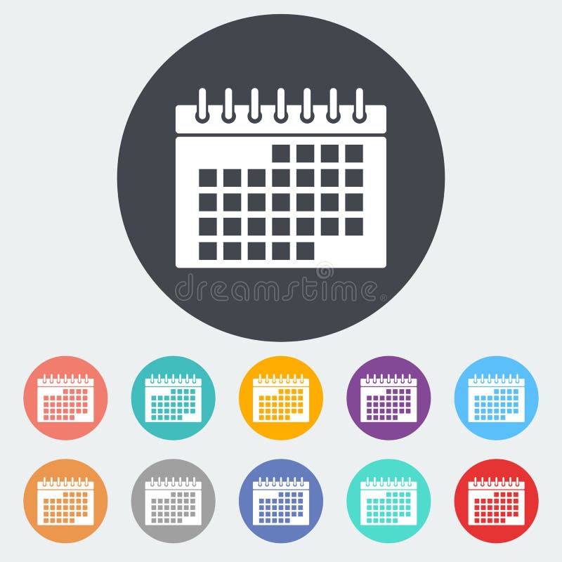 Calendar flat icon stock vector. Illustration of cardboard - 100095400