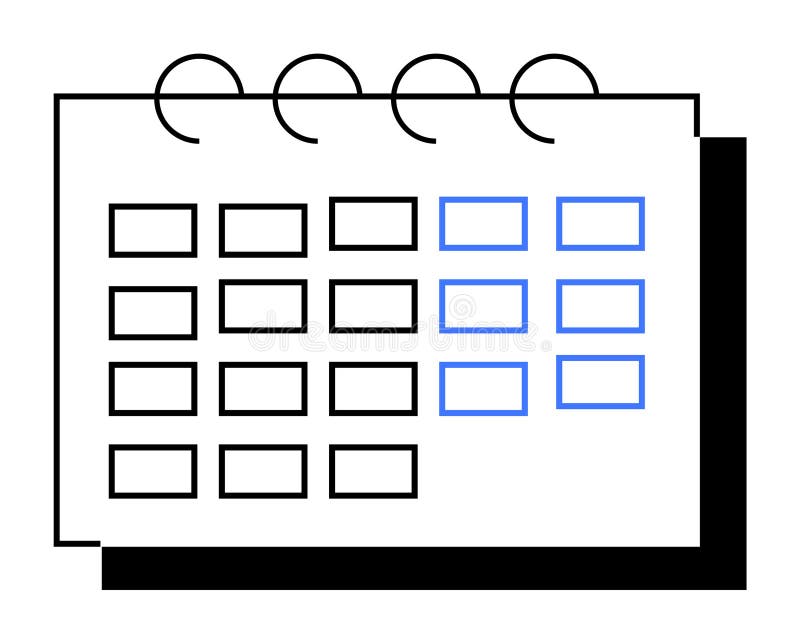 Minimalist Calendar with Marked Date and Leaf Drawing Stock ...