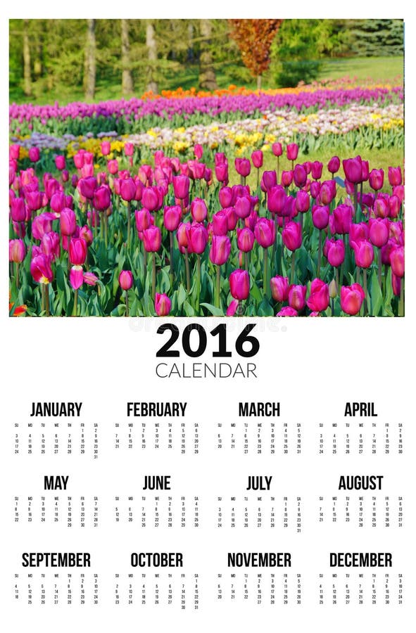 Calendar for 2016..Spring Landscape Stock Image - Image of environment ...