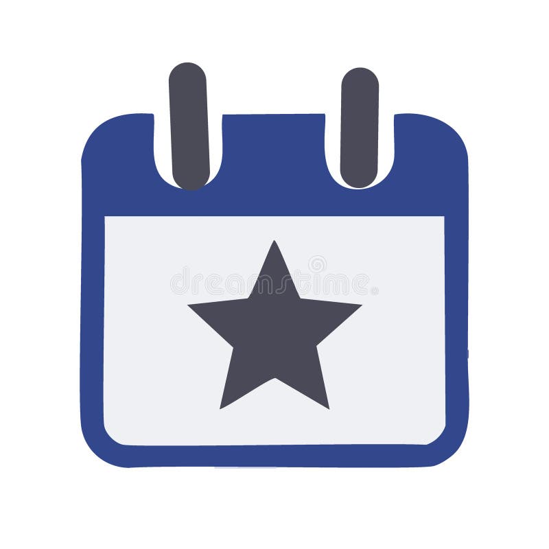 Calendar Star Icon. Blue Calendar Icon with a Star, Symbolizing an ...