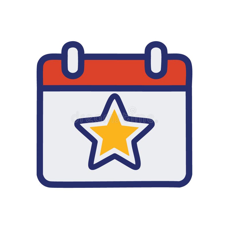 Calendar Star Icon. Calendar Icon with a Star, Representing an ...