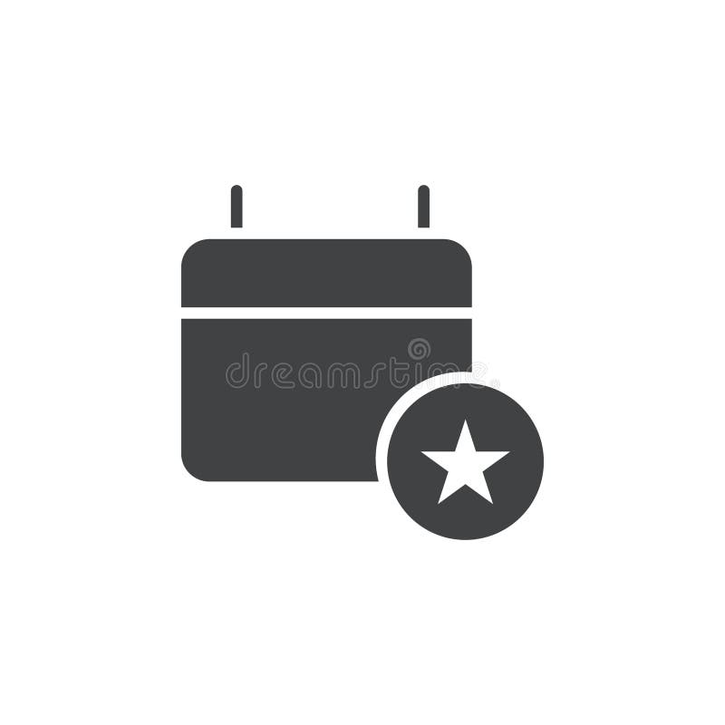 Calendar with a Star Icon Simple Vector Symbol Stock Vector ...