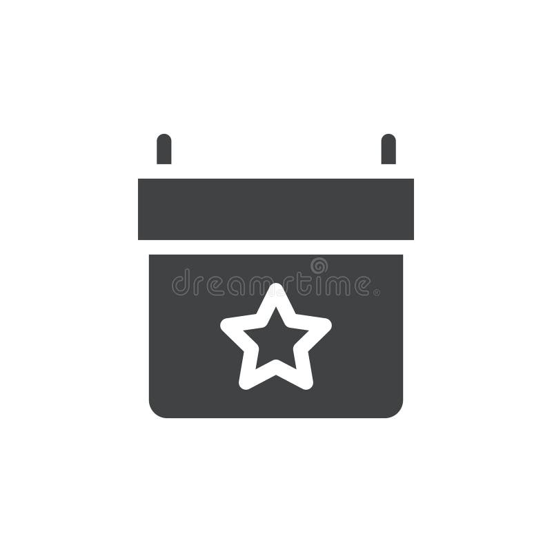 Calendar with Star Icon Simple Vector Symbol Stock Vector ...