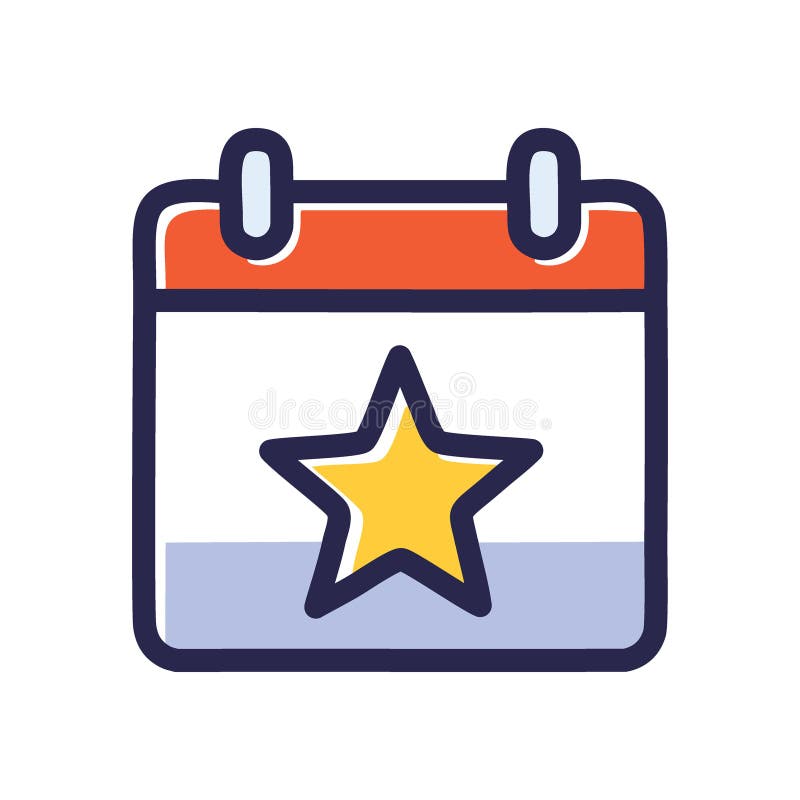 Calendar Star Icon. Calendar Icon with a Star, Symbolizing a Special ...