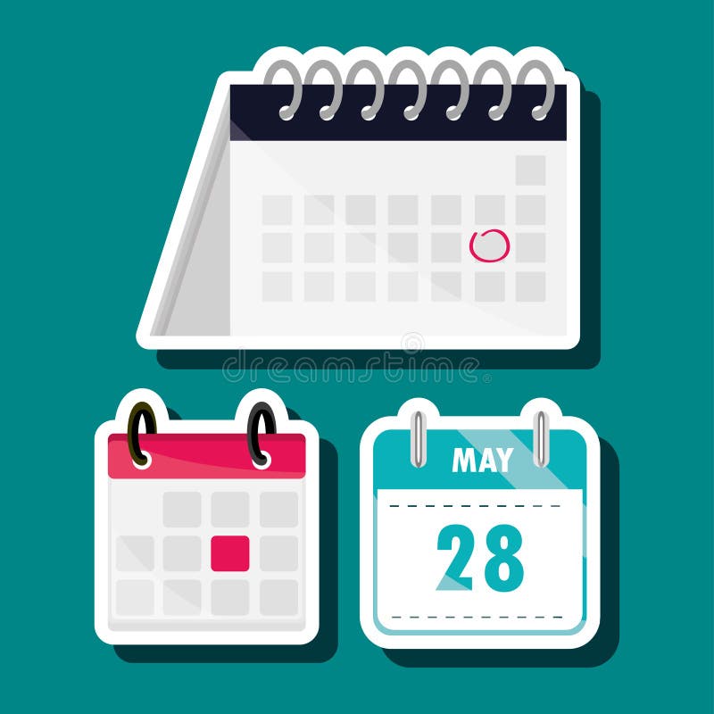 Calendar sticker set stock vector. Illustration of business - 222347627