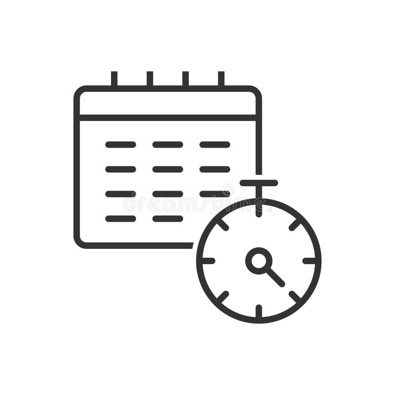 Calendar stopwatch icon stock illustration. Illustration of appointment ...