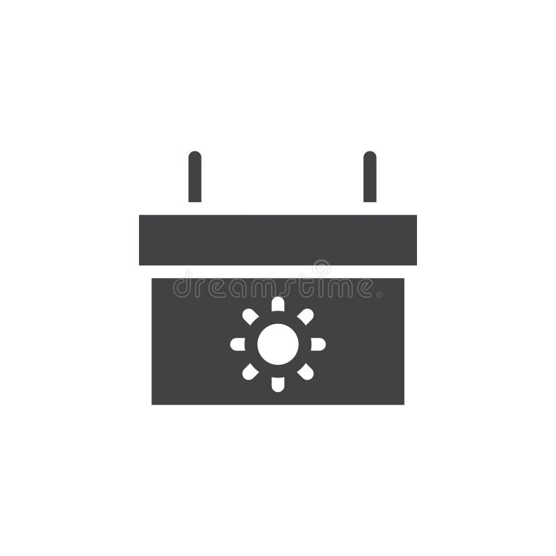 Calendar with Sun Icon Simple Vector Symbol Stock Vector - Illustration ...