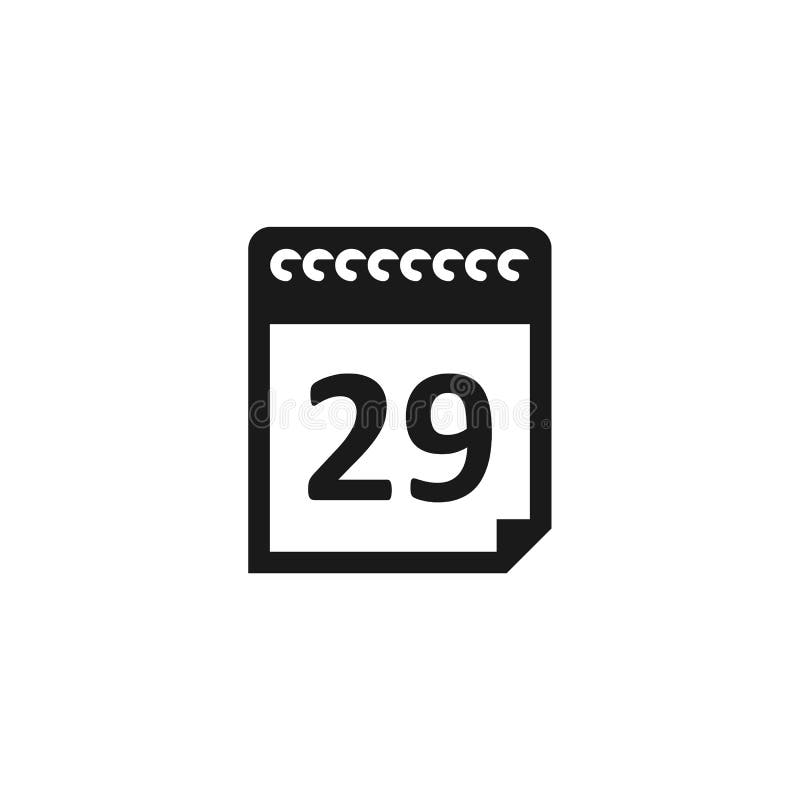 Calendar Symbol Icon with Number 29 Stock Vector - Illustration of ...