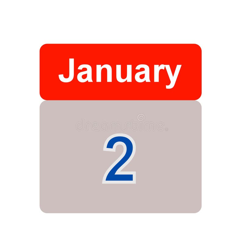 Calendar Tab Dated January 2nd - Illustration Stock Illustration ...