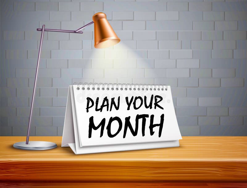 Calendar on a Table with Text Plan Your Month. Stock Image - Image of ...