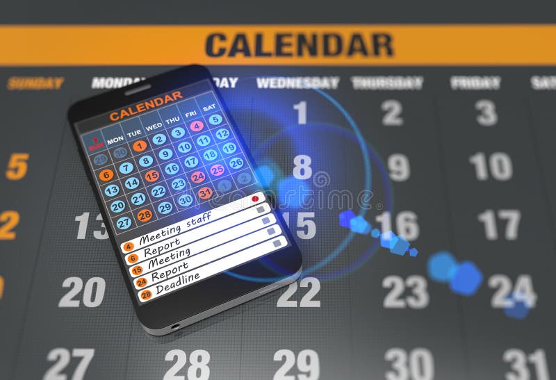 Calendar on Tablet Computer Stock Image - Image of event, meeting: 32044319