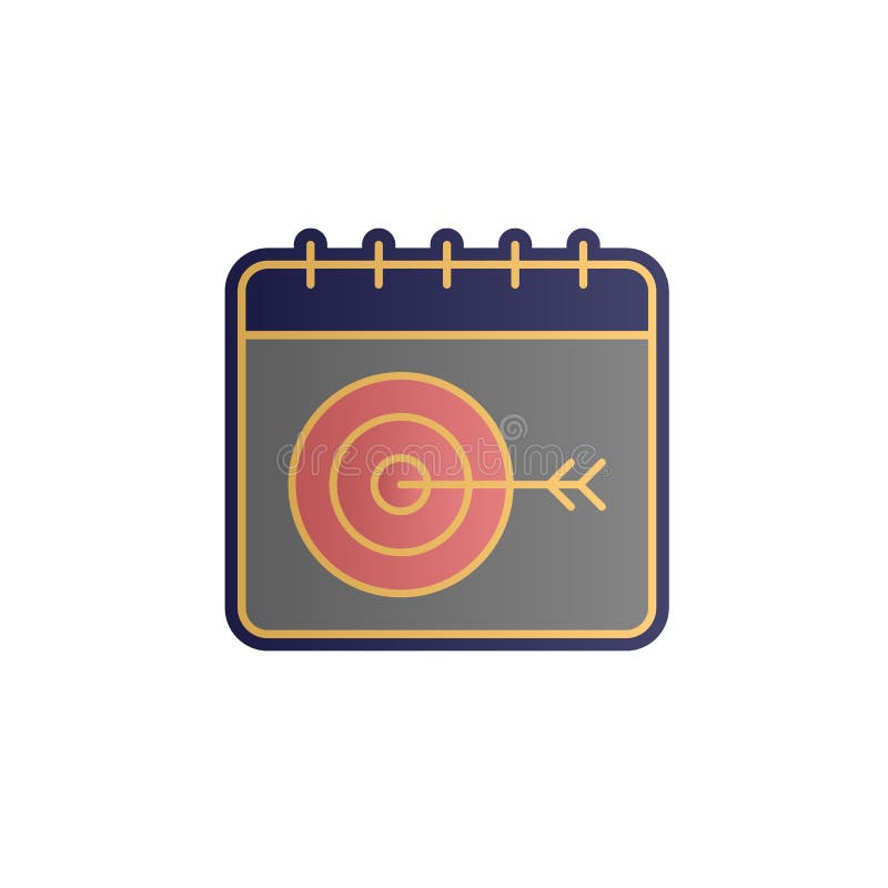 Calendar Target Icon, Flat Style Stock Vector - Illustration of paper ...