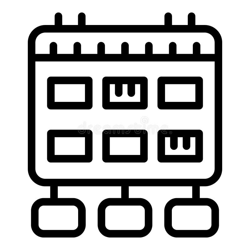 Calendar Task Schedule Icon, Outline Style Stock Vector - Illustration ...