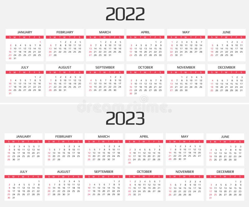 Calendar 2020 and 2021 Template. 12 Months. Include Holiday Event Stock ...