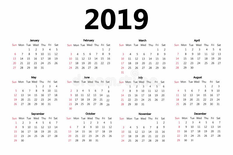 Calendar 2019. Monthly Calendar Template on Old Paper Stock Vector ...