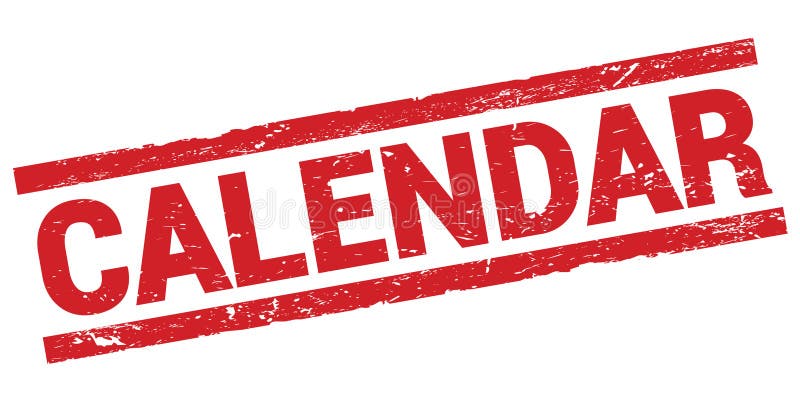 CALENDAR Text on Red Rectangle Stamp Sign Stock Image - Image of ...