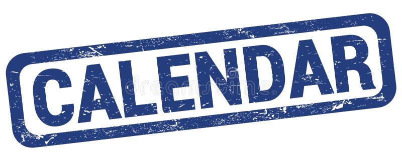 CALENDAR Text Written on Blue Rectangle Stamp Stock Illustration ...