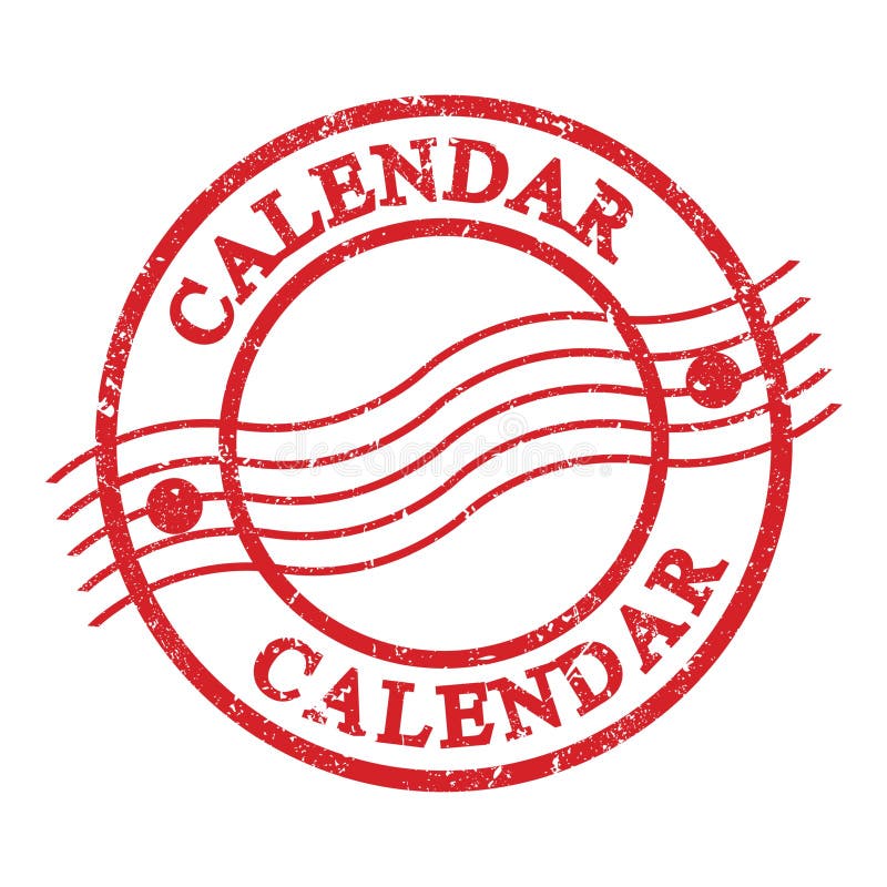 CALENDAR Text Written on Red Stamp Sign Stock Illustration ...