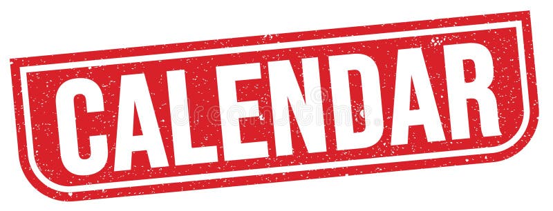 CALENDAR Text Written on Red Stamp Sign Stock Illustration ...