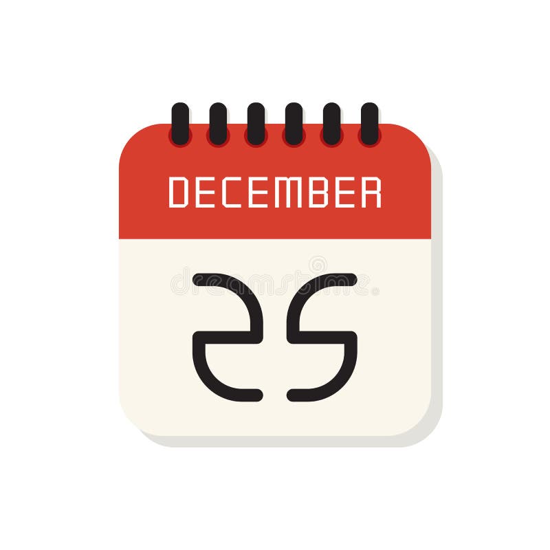 25th December Calendar Cartoon Character with Sad Expression Stock ...