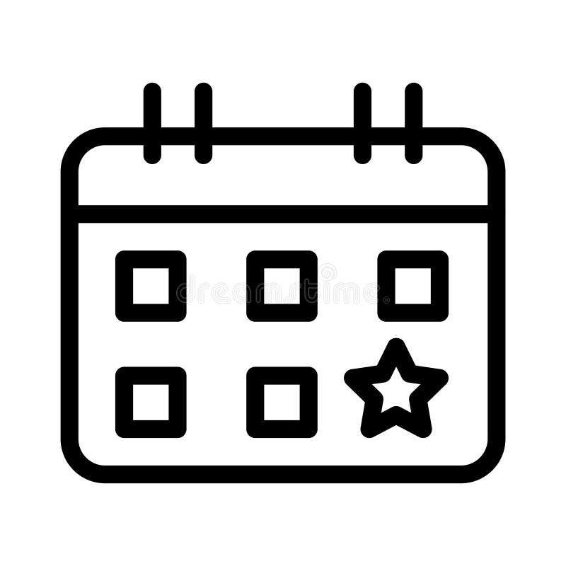 Calendar Thin Line Vector Icon Stock Vector - Illustration of apps ...