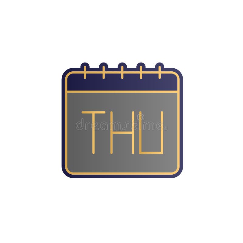 Calendar, Thursday Icon. Simple Glyph, Flat Vector of Calendar Icons ...