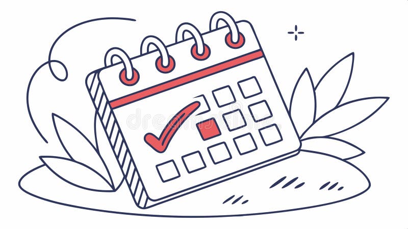 Calendar with Tick Mark Schedule, Planning Date and Confirmed Event ...