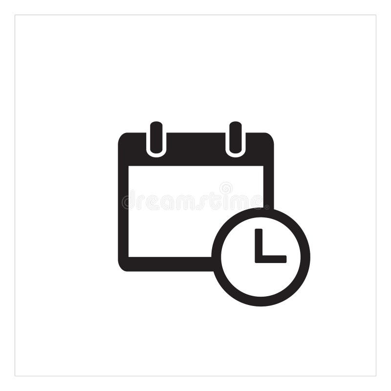 Calendar and Time Icon Logo Vector Illustration Background Stock Vector ...