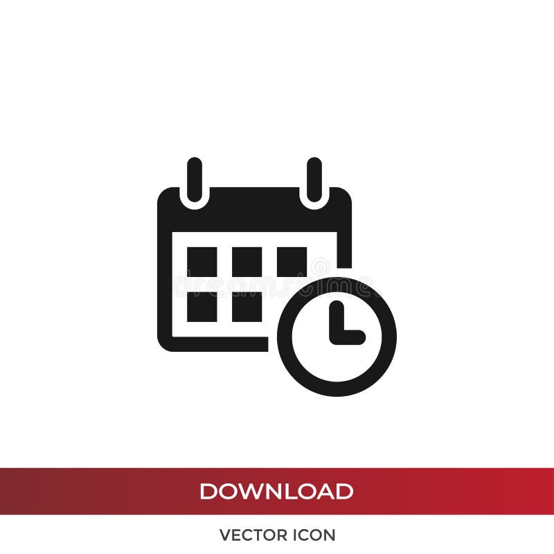 Calendar and Time Icon in Modern Design Style for Web Site and Mobile ...