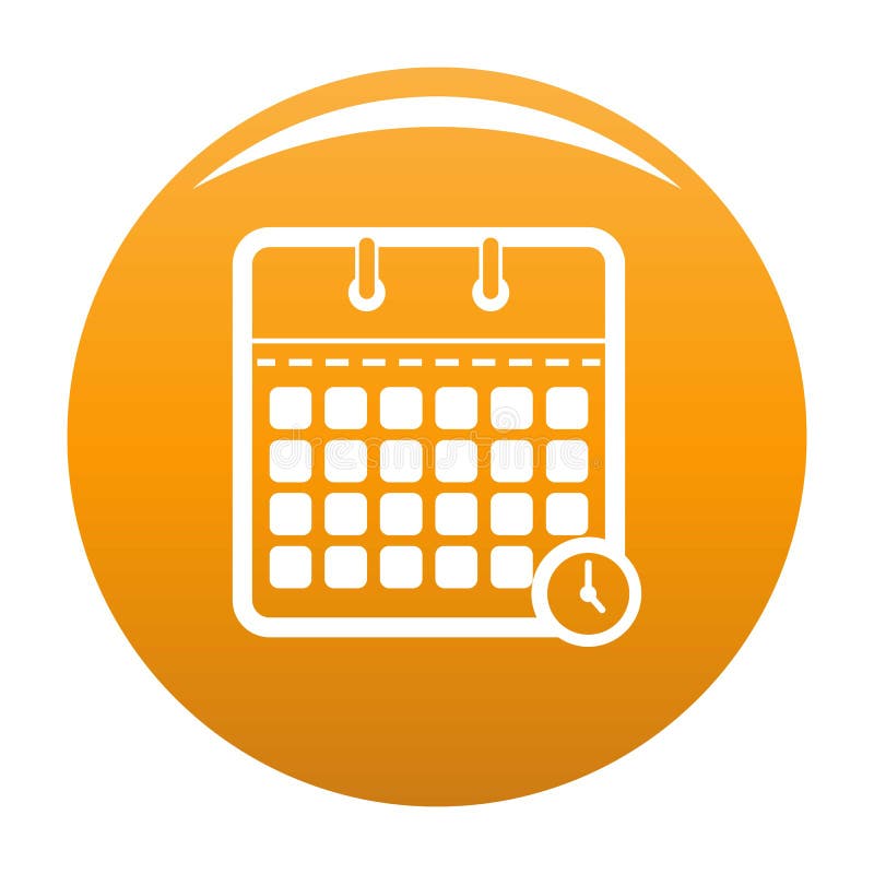 Calendar time icon orange stock illustration. Illustration of graphic ...