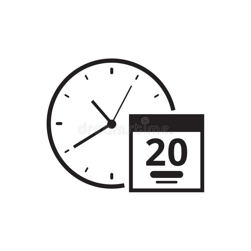 Calendar and Time Icon. Vector Illustration Decorative Design Stock ...