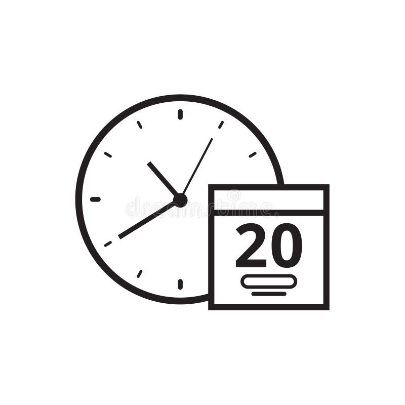 Calendar and Time Icon. Vector Illustration Decorative Design Stock ...