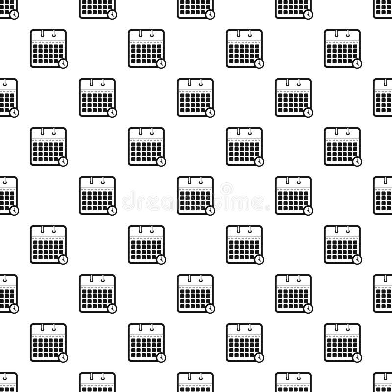 Calendar Time Pattern Seamless Stock Vector - Illustration of geometric ...