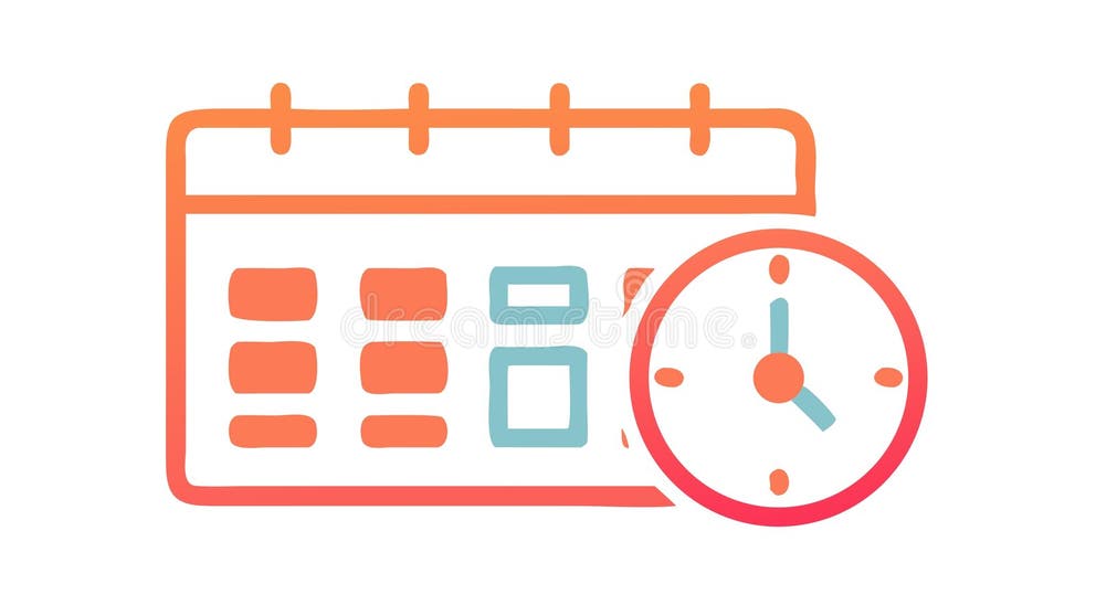 Calendar with Time Vector Graphic, Vector Design Generative AI Stock ...