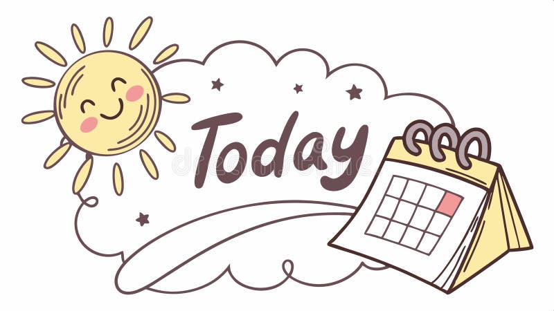 Calendar with Today Mark, daily Planning and Organization Vector Design ...