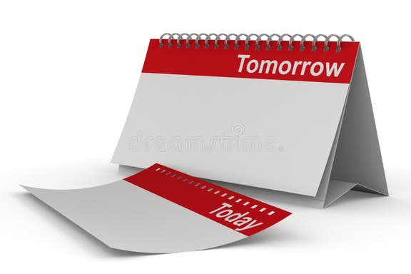 Calendar for Tomorrow on White Background Stock Illustration ...